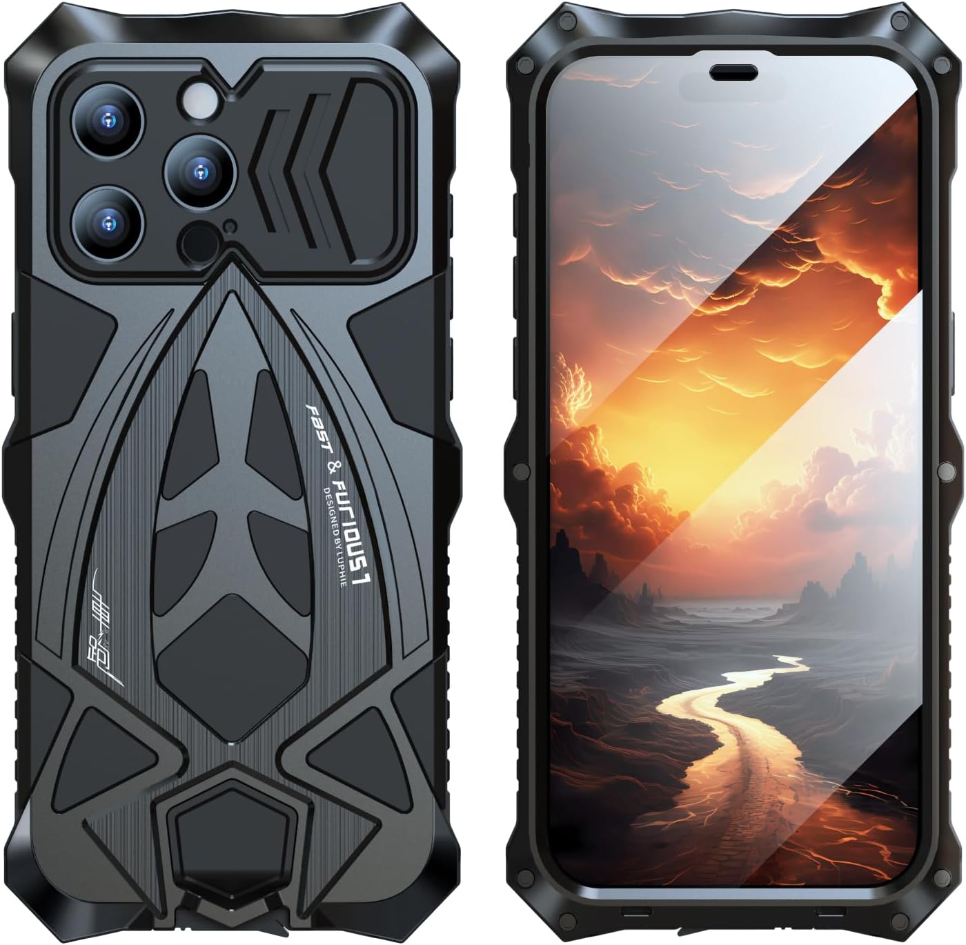 Amazon.com: Newhalper for iPhone 15 Pro Case Metal [Heavy Duty ...