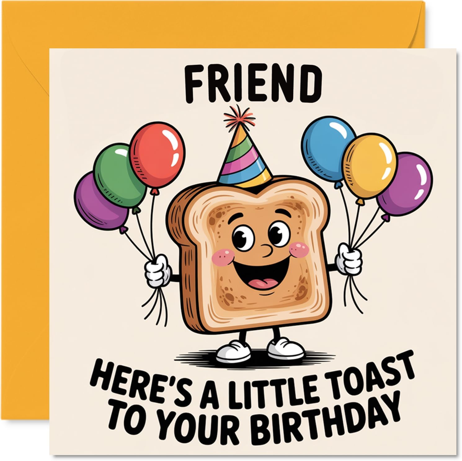 Amazon.com: Stuff4 Friend Birthday Card - A Little Toast To You - Happy ...