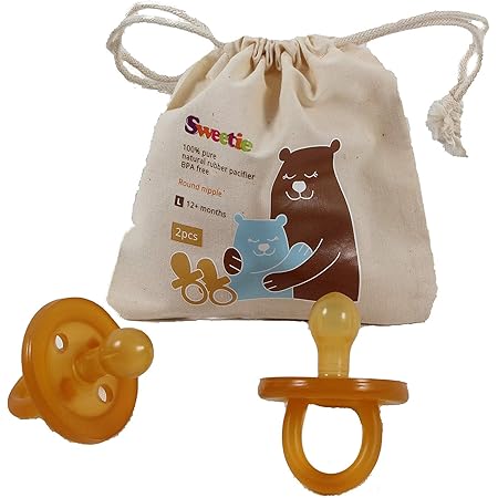 Amazon.com : SWEETIE Rubber Pacifier Natural Rubber Pacifier Rounded 1 ...