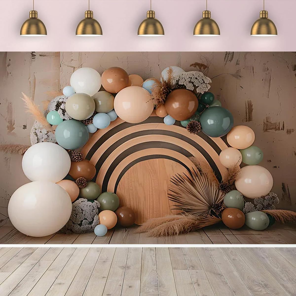 Amazon.com : Boho Rainbow Birthday Photography Backdrop Bohemian ...