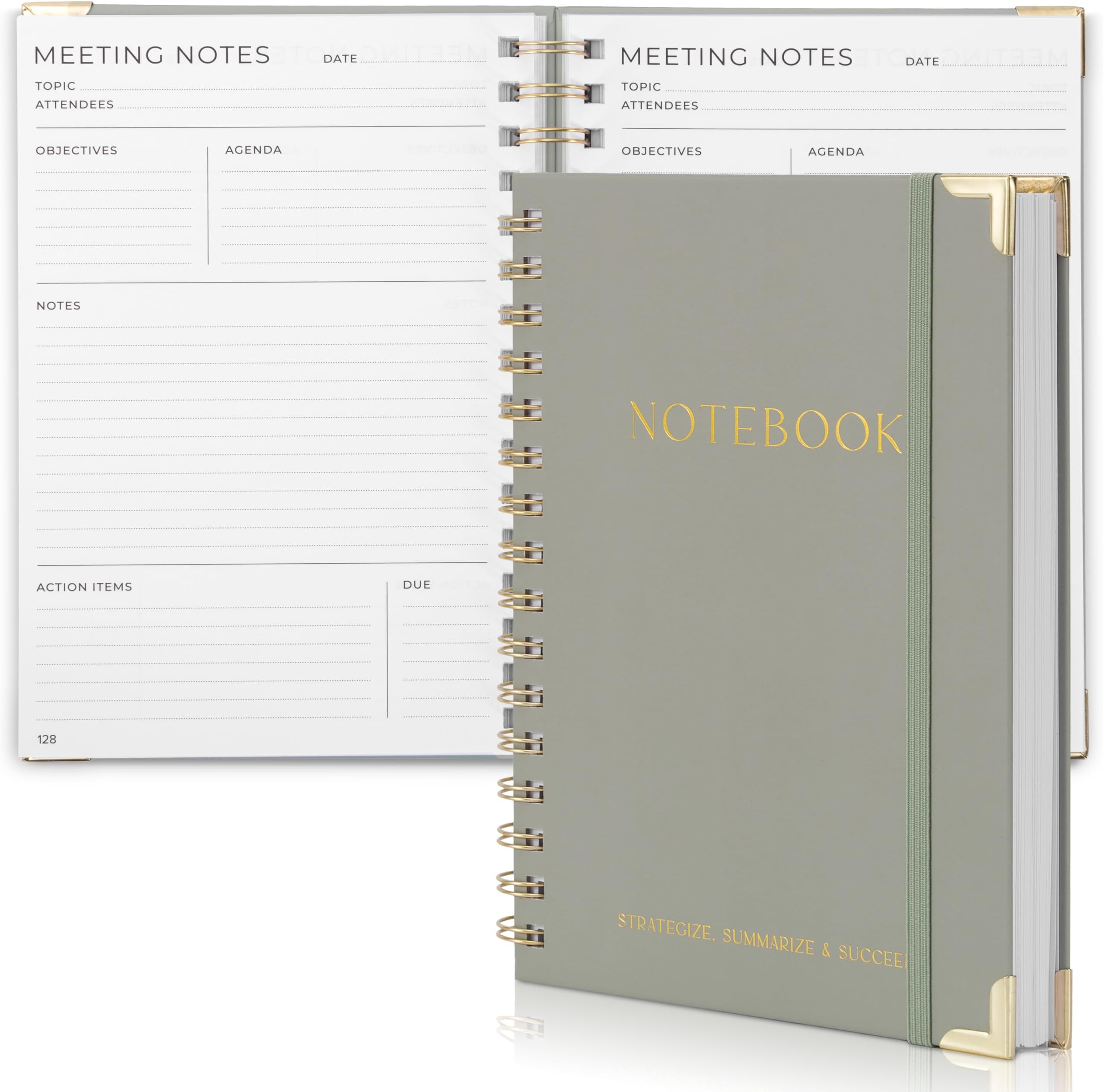 Amazon.com : Beautiful Thick Meeting Notebook For Work - Perfect To ...