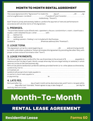 Rental Lease Agreement Month To Month Forms Book: Property Contract ...