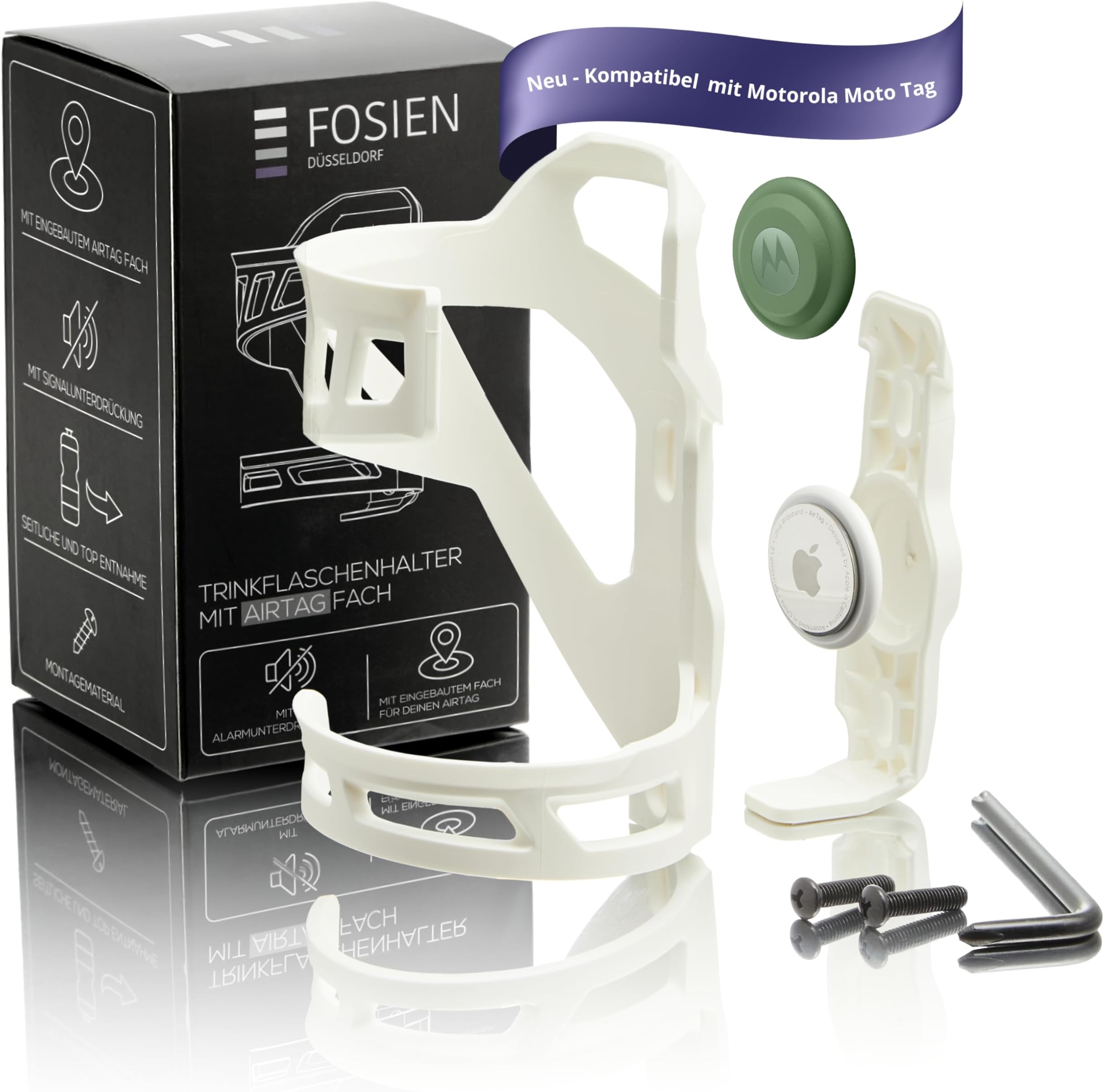 FOSIEN® Silent Track Cage - AirTag Fahrrad Getränkehalter mit stummer ...