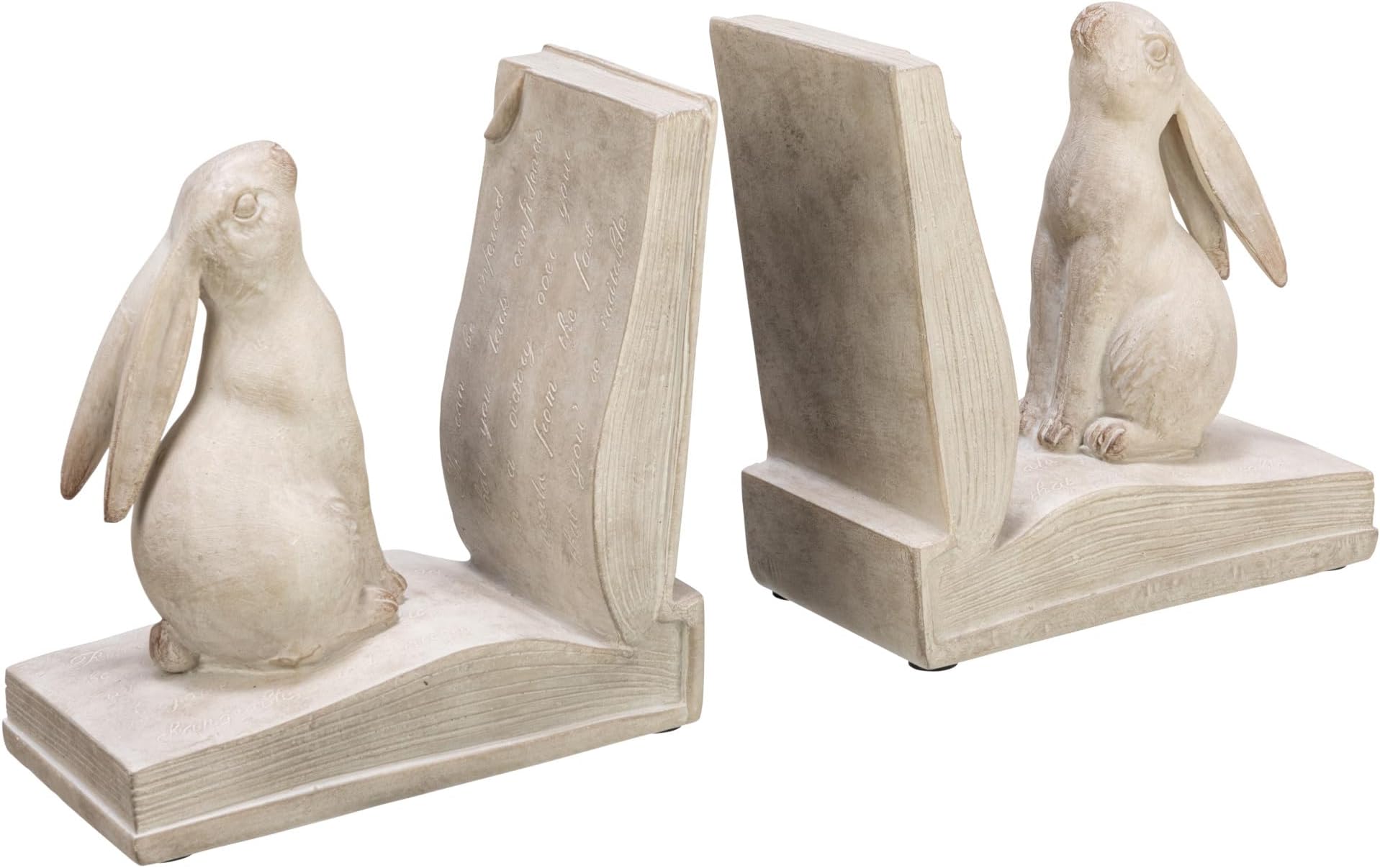 Amazon.com: Creative Co-Op Decorative 2-Tone Cast Metal Rabbit Bookends ...