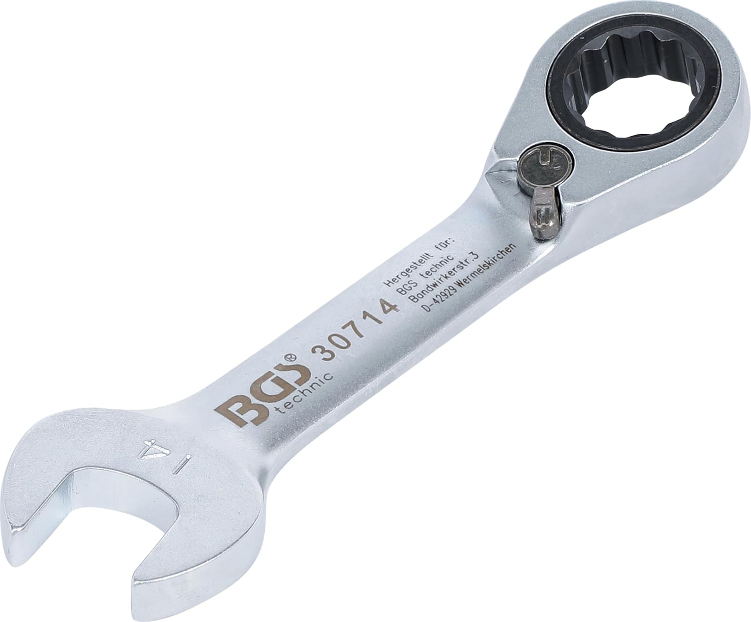 BGS 30714 | Ratchet Combination Wrench | short | reversible | 14 mm ...