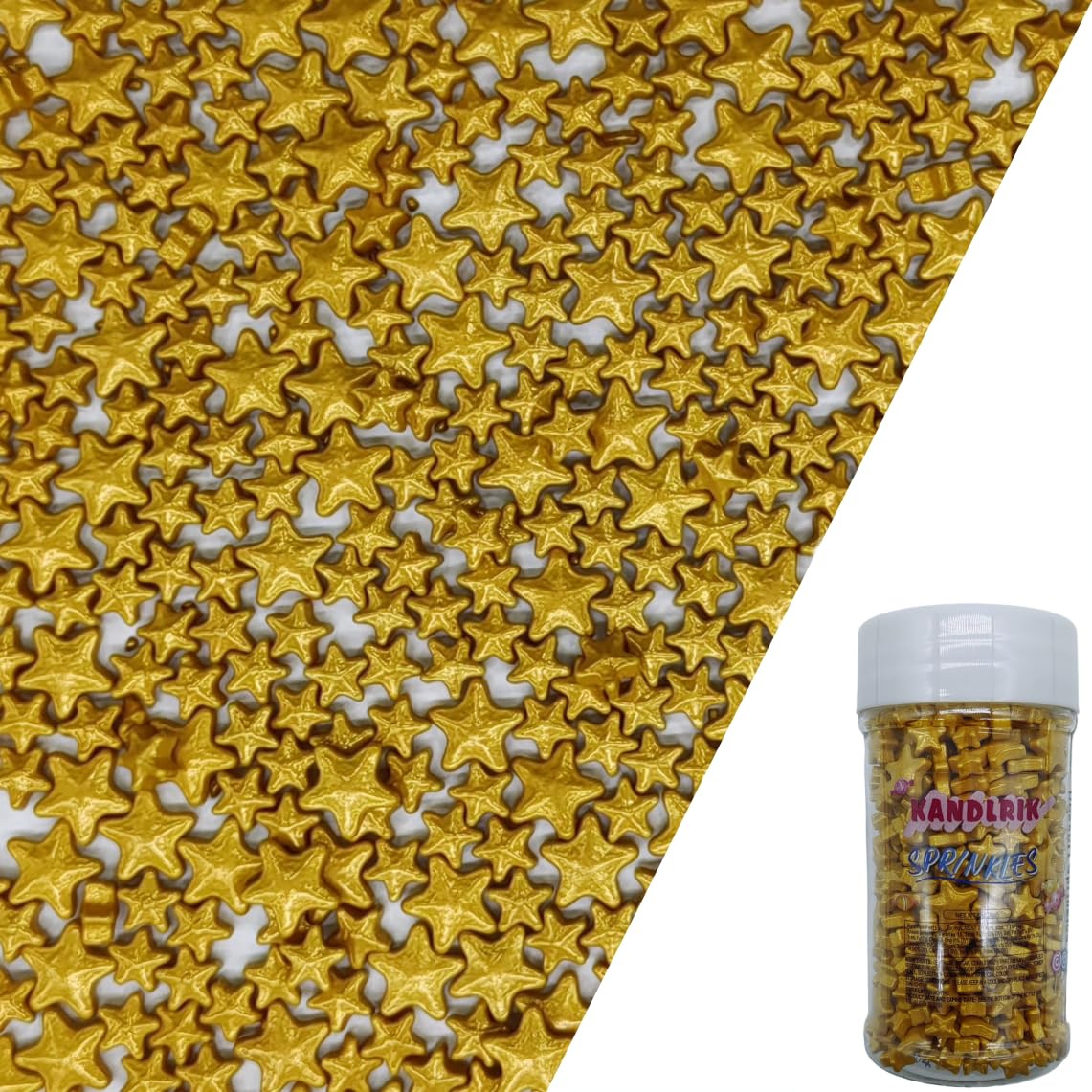 Amazon.com: Mixed Size Gold Stars Sprinkles Edible Stars Cake ...