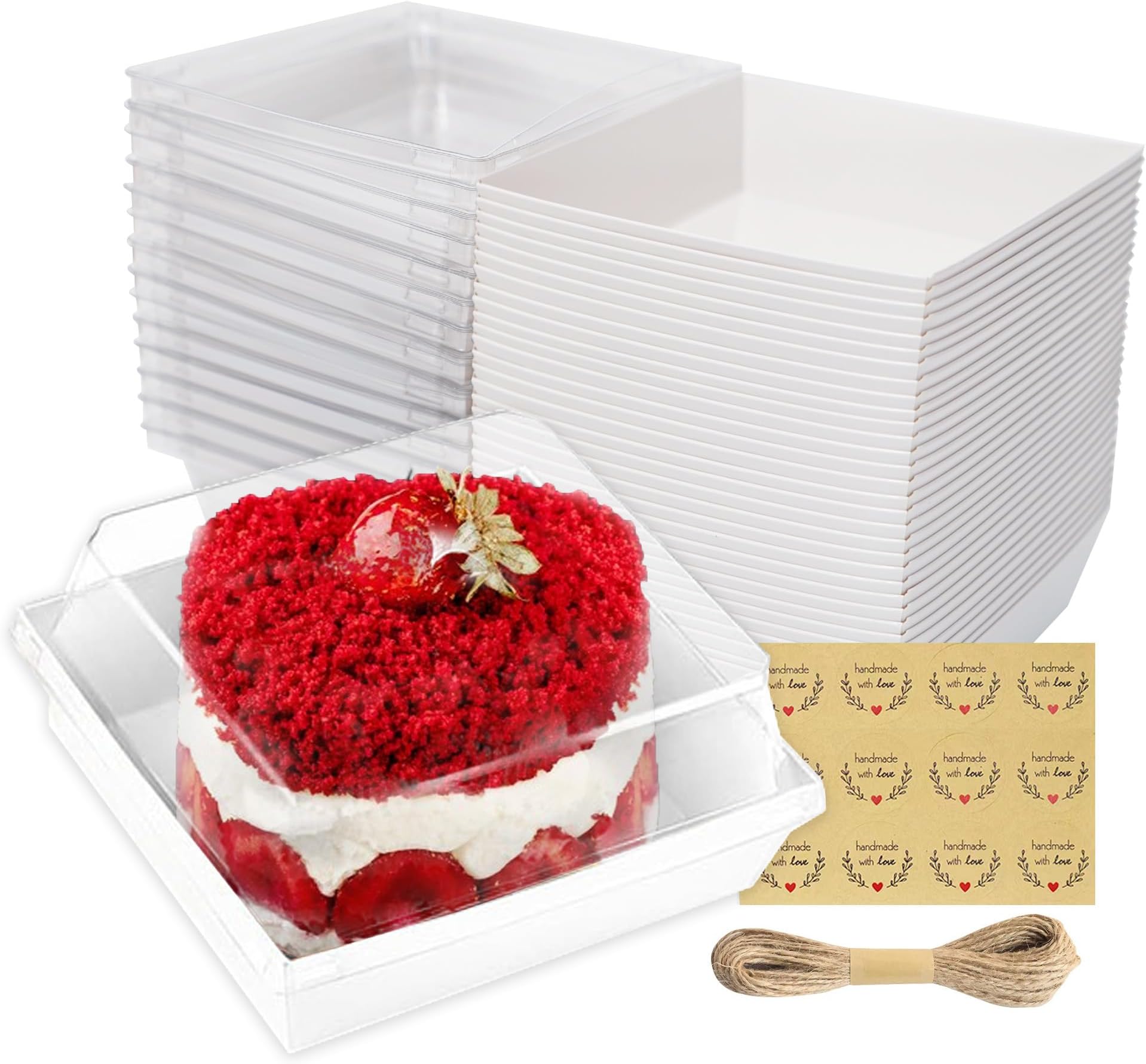 Amazon.com: 100 Pack Clear Hinged Food Container, To Go Containers with ...