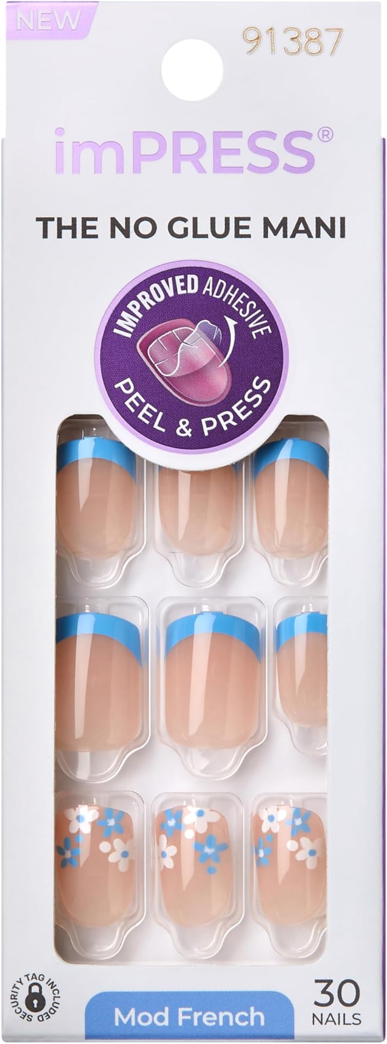 Amazon.com: KISS imPRESS No Glue Mani Press On Nails, Design, Before ...