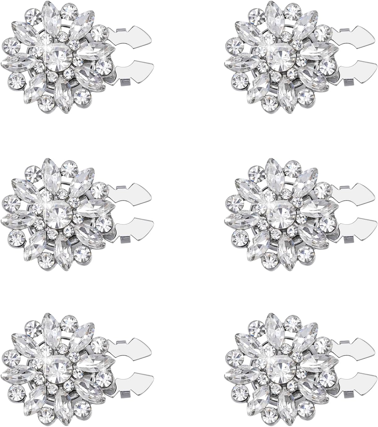 Amazon.com: Jerler 6 Pcs 24mm Sliver Rhinestone Button Covers Crystal ...