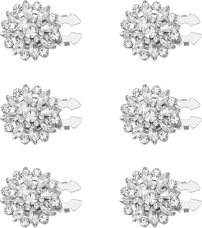 Amazon.com: Jerler 6 Pcs 24mm Sliver Rhinestone Button Covers Crystal ...