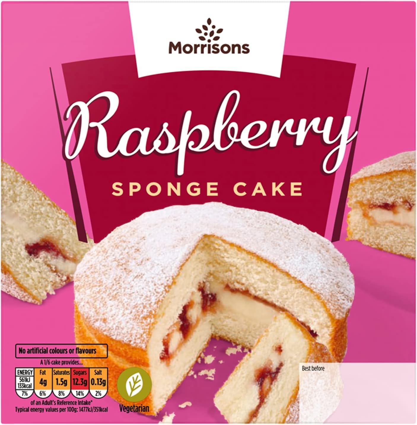 Morrisons Raspberry Sponge Cake : Amazon.co.uk: Grocery