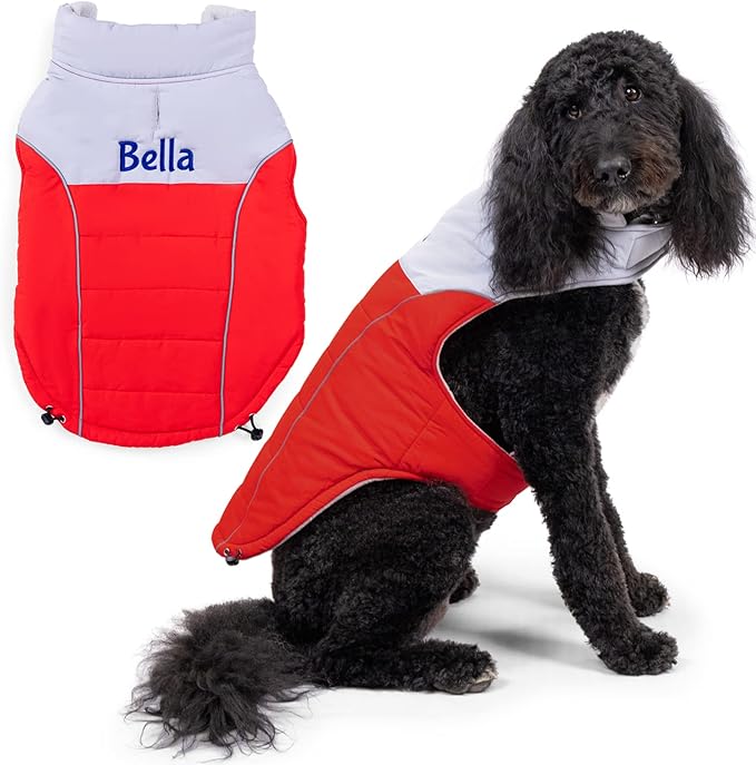 Amazon.com : GoTags Personalized Dog Puffer Jacket Vest, Cold Weather ...