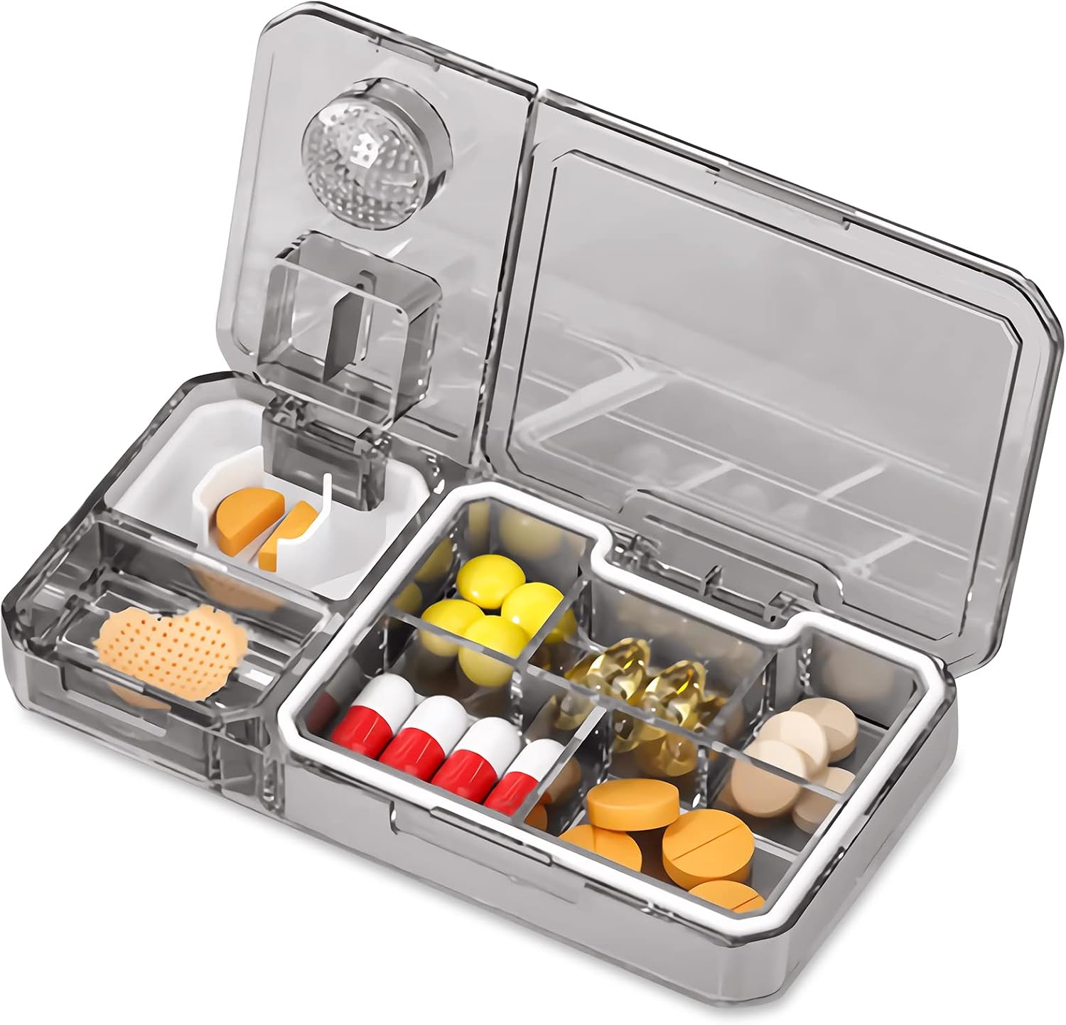 Amazon.com: Senbos Pill Organizer with Pill Cutter and Crusher, 3 in 1 ...