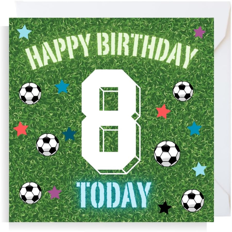 8th Birthday Card Boy - Champions Winners Trophy - Football Birthday ...