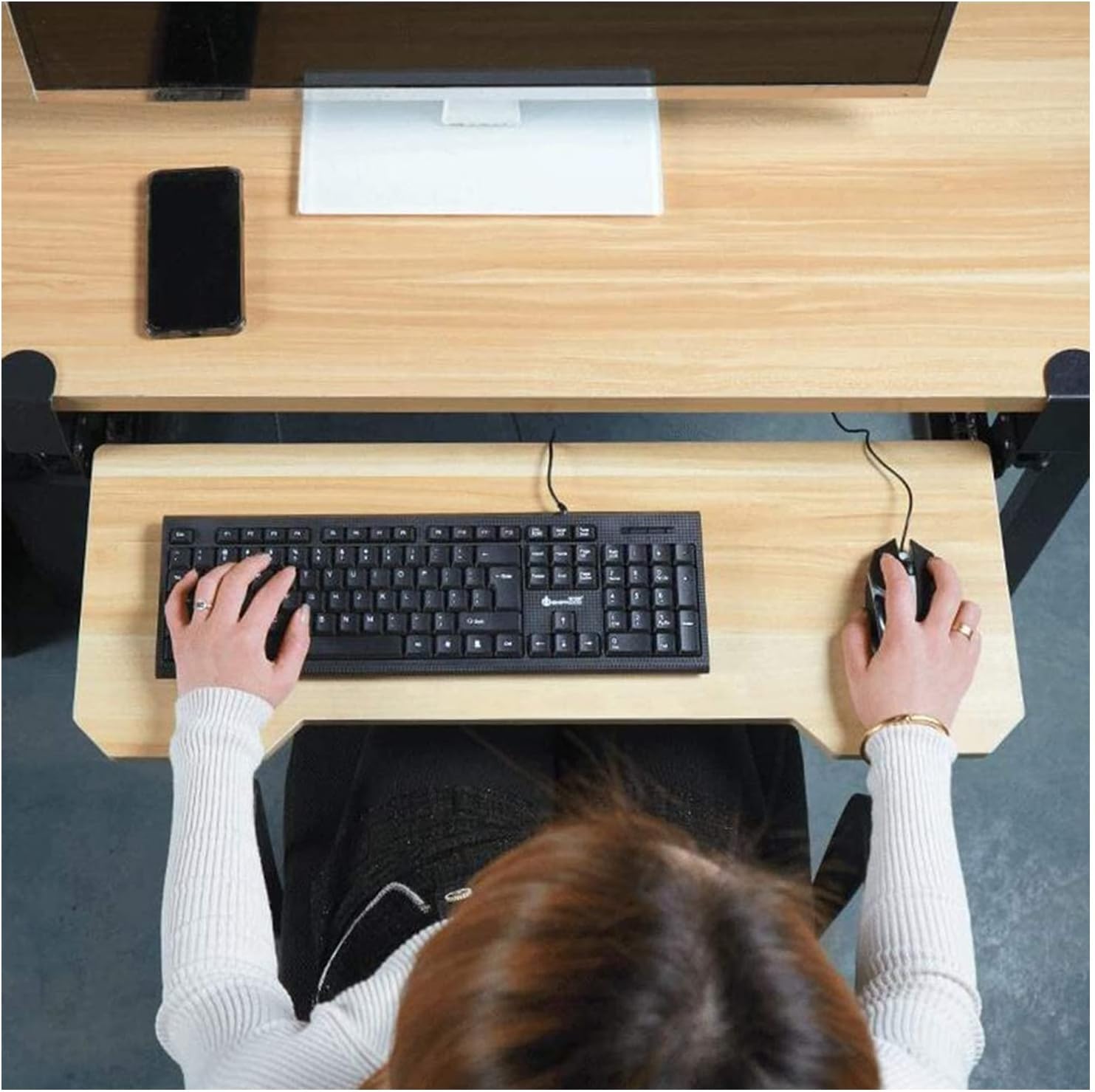 Amazon.com: MERAXI Clamp-On Keyboard Tray, Slide-Out Keyboard Drawer ...