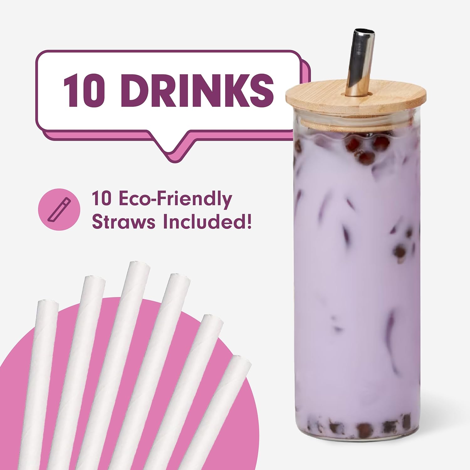 Taro & Brown Sugar Boba Tea Kit With Straws - Drink Philippines | Ubuy