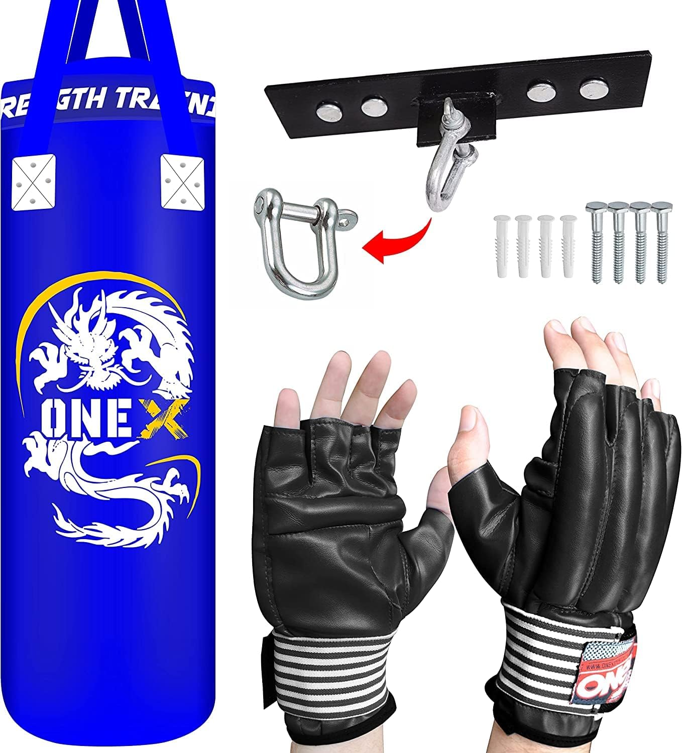 ONEX New 3/4/5 Ft Junior/Adult Punch Bag Training Wall Bracket Set ...