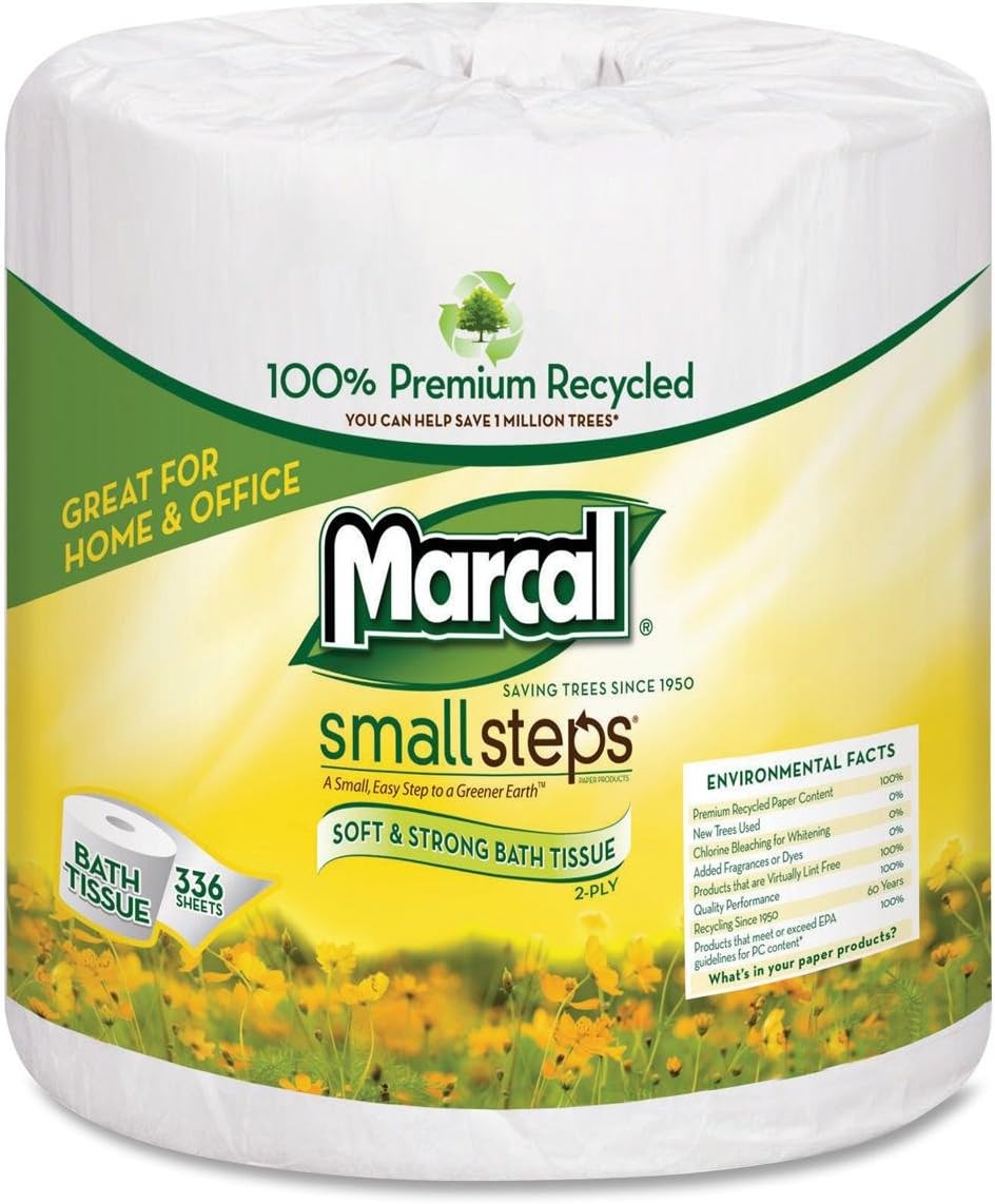 Amazon.com: Marcal Two-Ply Bathroom Tissue TISSUE,TOILT,2PLY,EMBS,WE ...