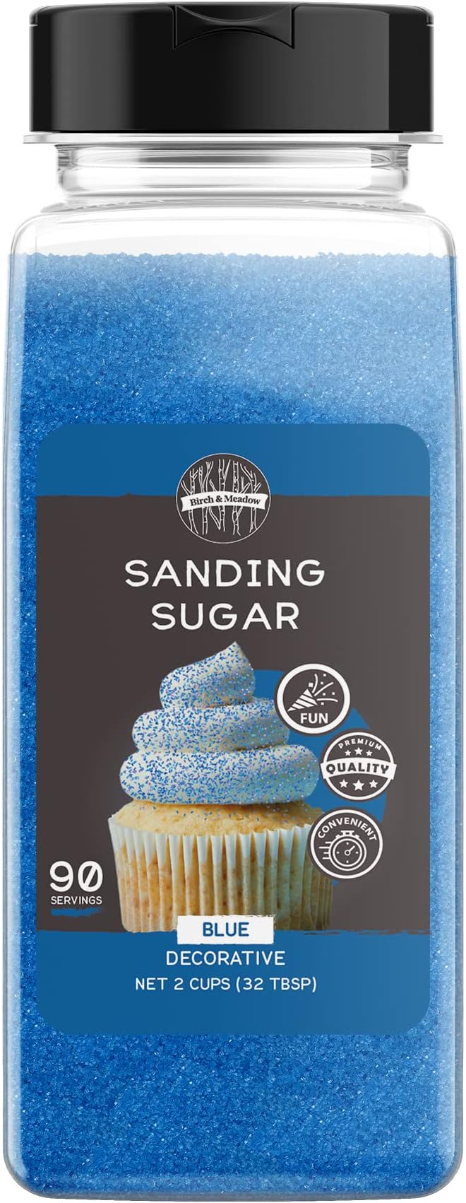 Amazon.com: Birch & Meadow Blue Sanding Sugar, 1 lb, Colorful Sugar ...