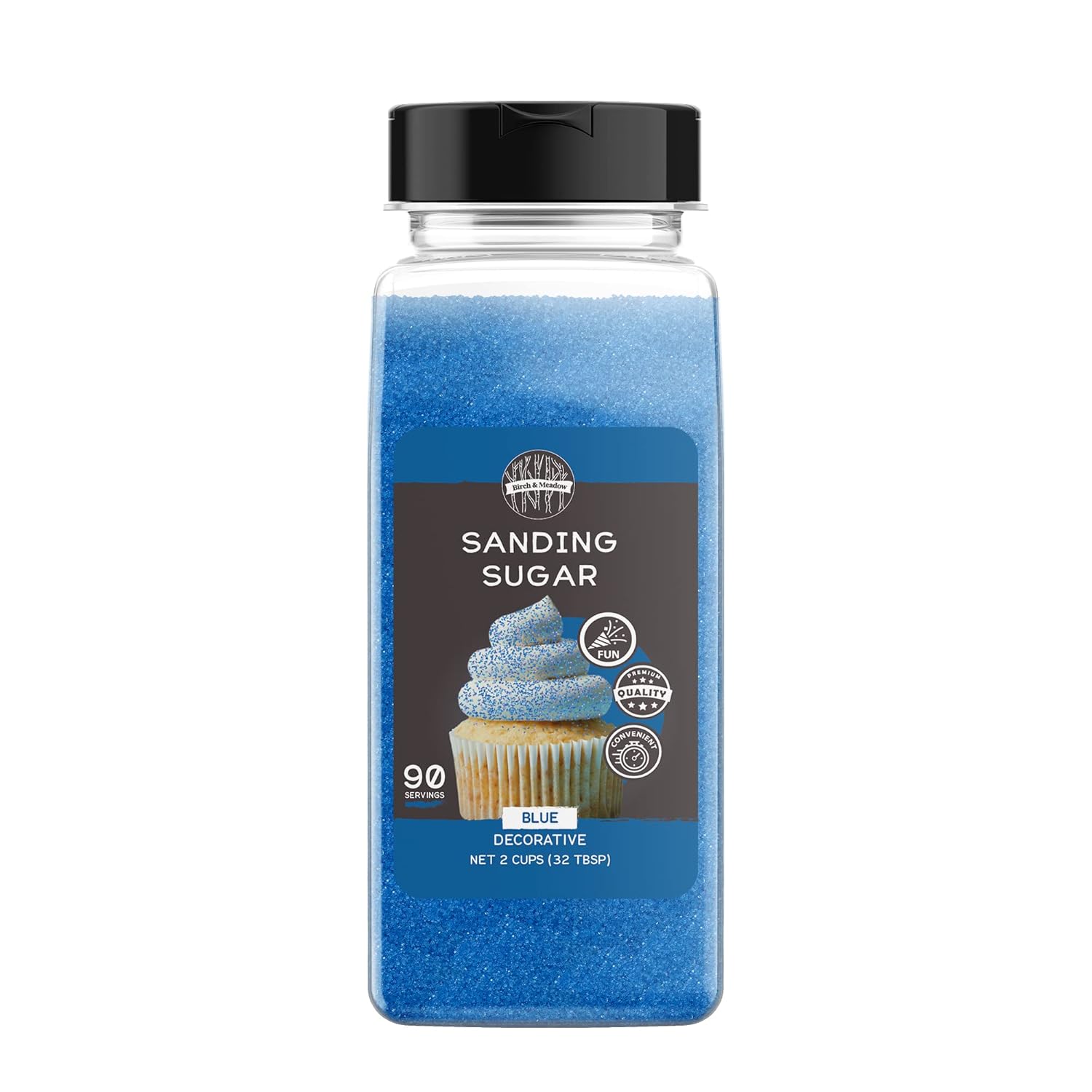 Amazon.com: Birch & Meadow Blue Sanding Sugar, 1 lb, Colorful Sugar ...