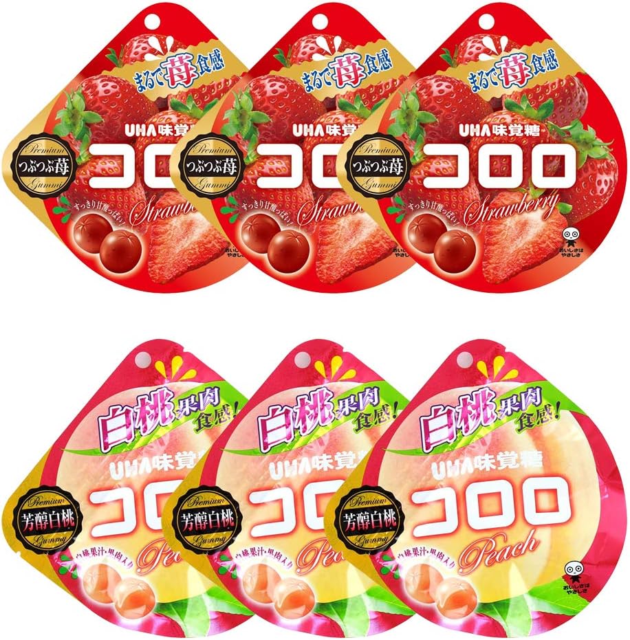 Amazon.com : Cororo Fruit Taste Gummy Candy 1.4oz 2Types × 3pcs ...