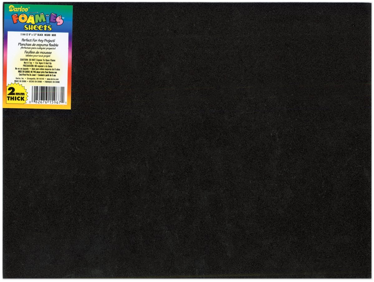 Amazon.com: Darice 9" x 12 Black Foam Sheets - Pack of 4 - Craft Foam - Kid