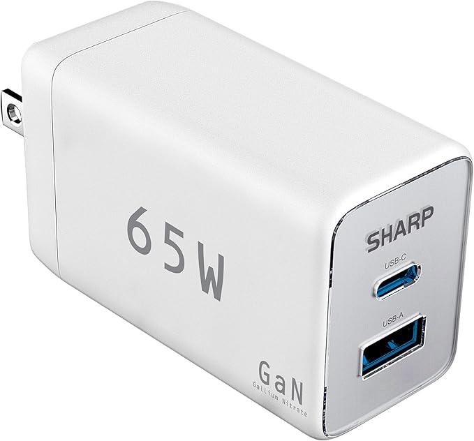 Amazon.com: Sharp USB C Charger, 65W, 2 Port (USB A+C), Compact ...
