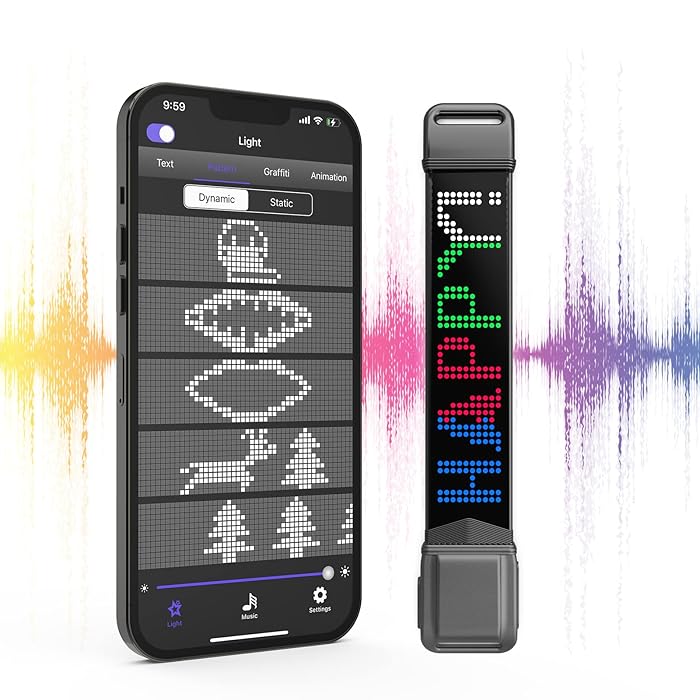 Buy SHODQIQO LED Matrix Panel 6.1x1.25”inch Smart APP Control Panel ...