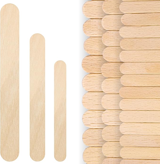 Amazon.com: 300PCS Wooden Jumbo Sticks for Crafts – 8/6/4.5 Inch Wooden ...