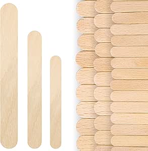 Amazon.com: 300PCS Wooden Jumbo Sticks for Crafts – 8/6/4.5 Inch Wooden ...