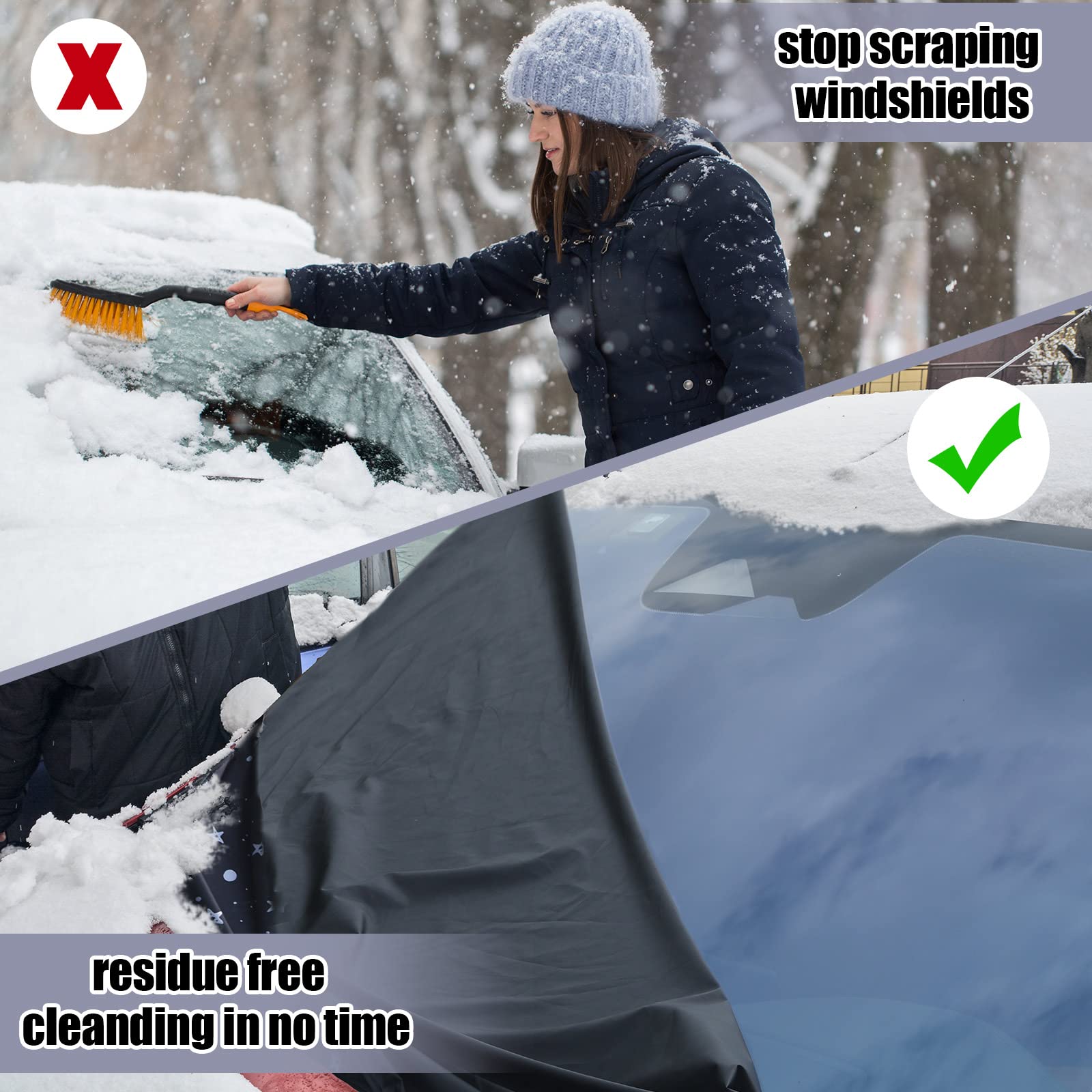 Car Windshield Snow Covers Huhudde Windshield Cover For Ice And Snow ...