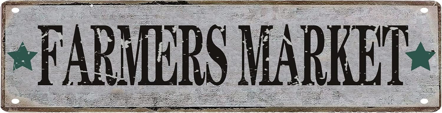 Amazon.com: 'Farmers Market' Retro Vintage Metal Tin Bar Sign ...