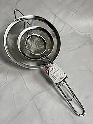 AEX 3X Fine Wire Mesh Kitchen Sieve Set Stainless Steel Food Strainer ...