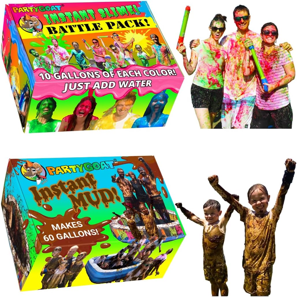 Amazon.com: Party GOAT Instant Slime and Mud Bundle! Make 100 Gallons ...