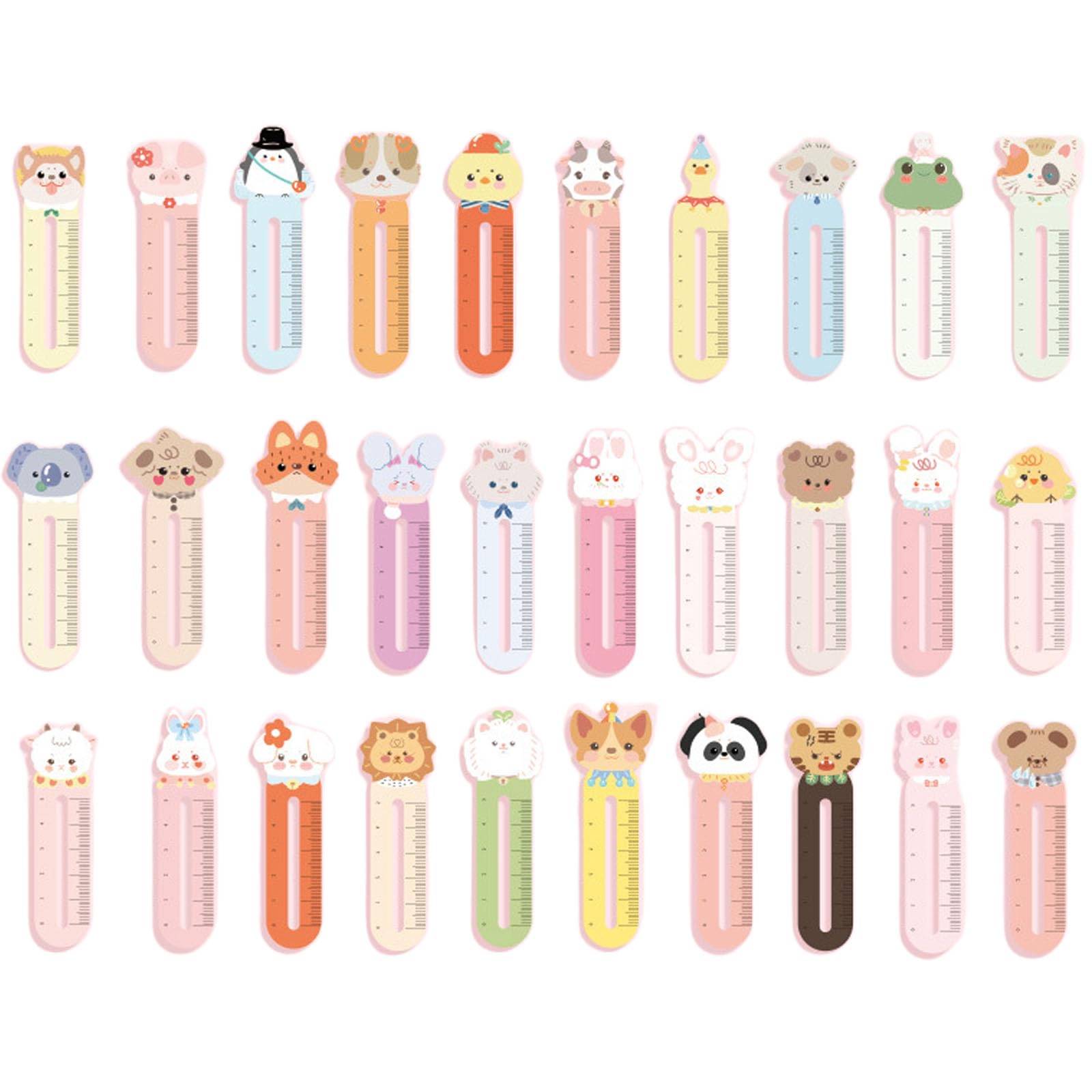 30 Pieces Bookmarks for Kids,Cartoon Animal Book Mark Card Set ...