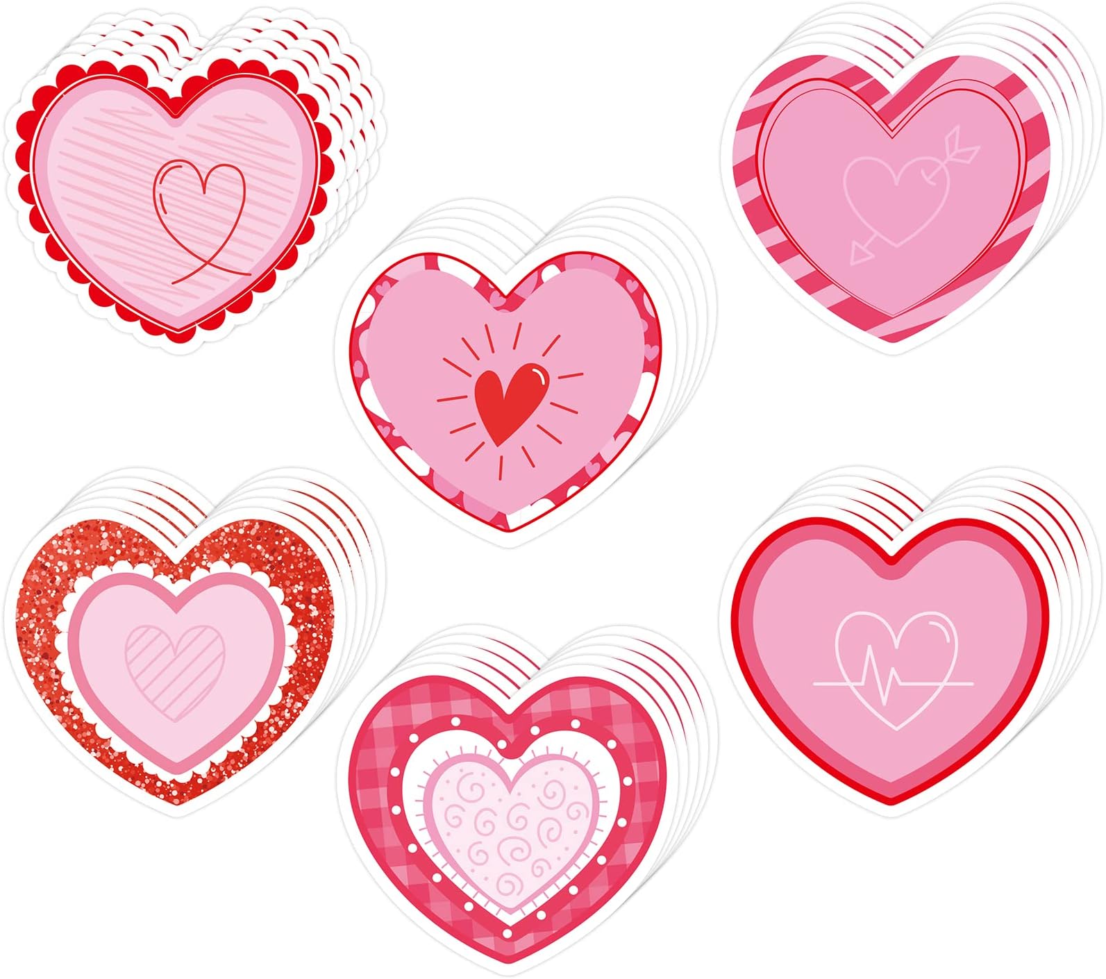 Amazon.com : 14 Packs Valentine's Day Sticky Notes Heart Shape Sticky ...