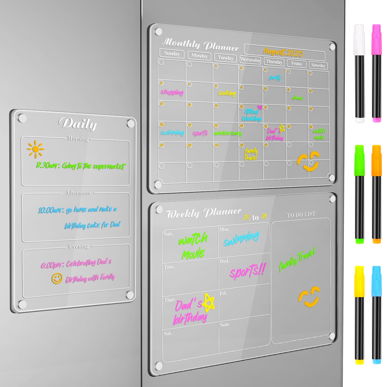 Snapklik.com : DIYMAG Planning Pads 3Pack Acrylic Magnetic Dry Erase ...