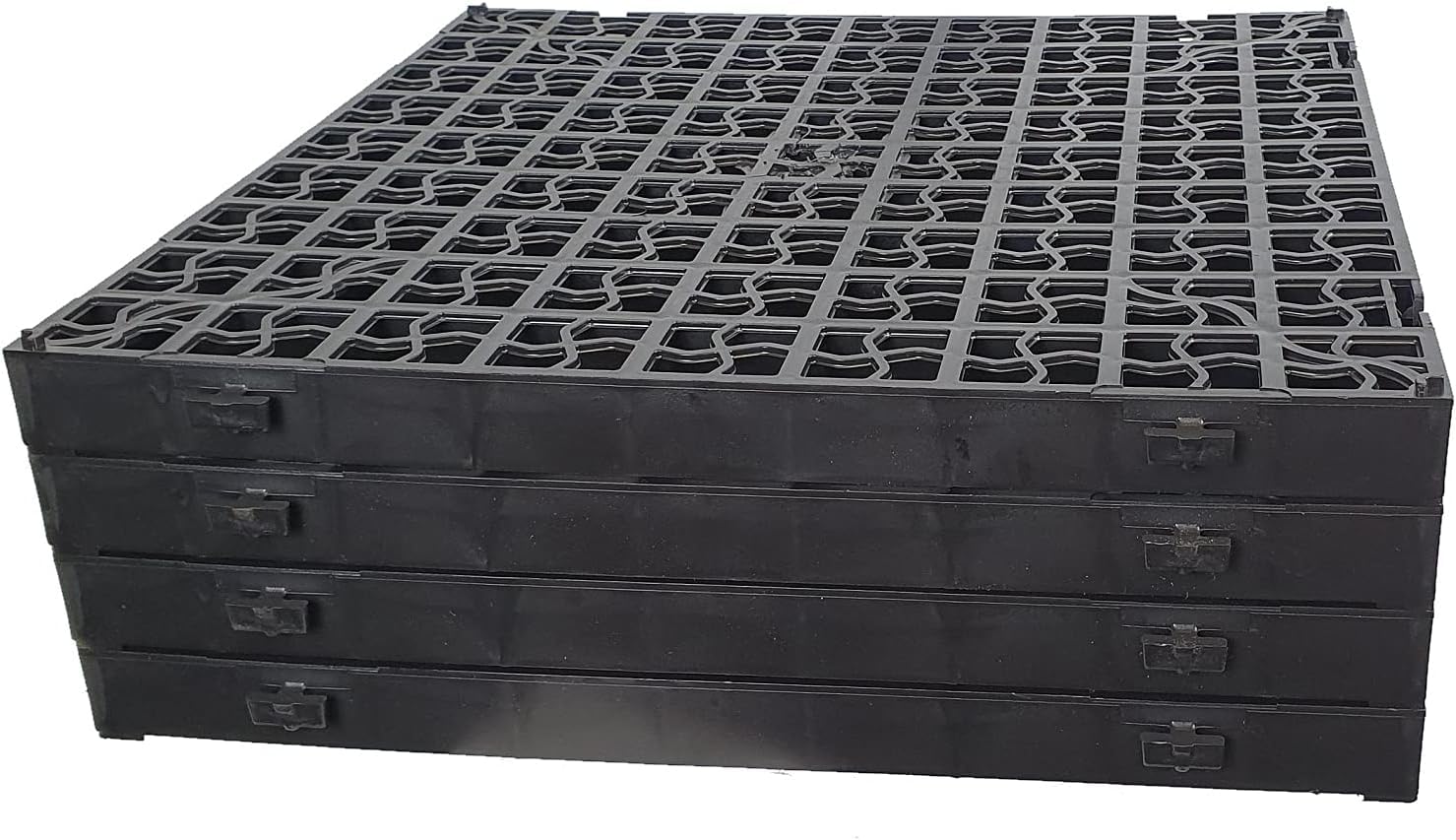 4 x Black Plastic Paving Driveway Grid Turf Grass Lawn Path Gravel ...