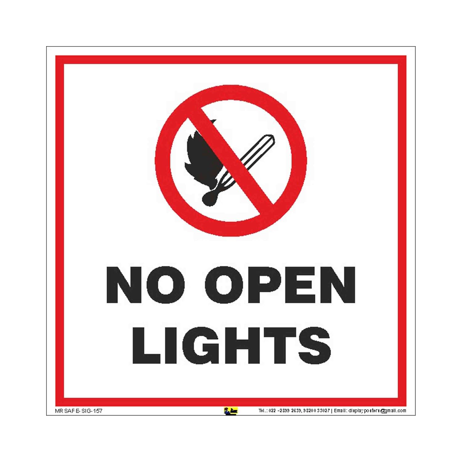 Mr. Safe - No Open Lights Sign Hard Plastic Lamination 8 Inch X 8 Inch ...