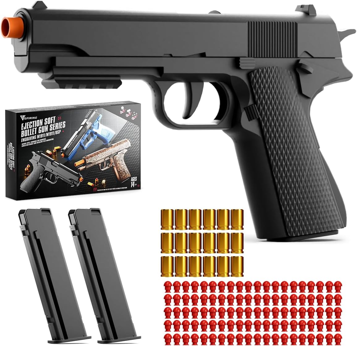 Amazon.com: Toy Gun Soft Bullet Gun Toy Pistol,Semi-Automatic Handgun ...