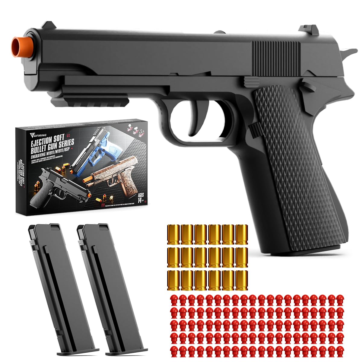 Amazon.com: Toy Gun Soft Bullet Gun Toy Pistol,Semi-Automatic Handgun ...