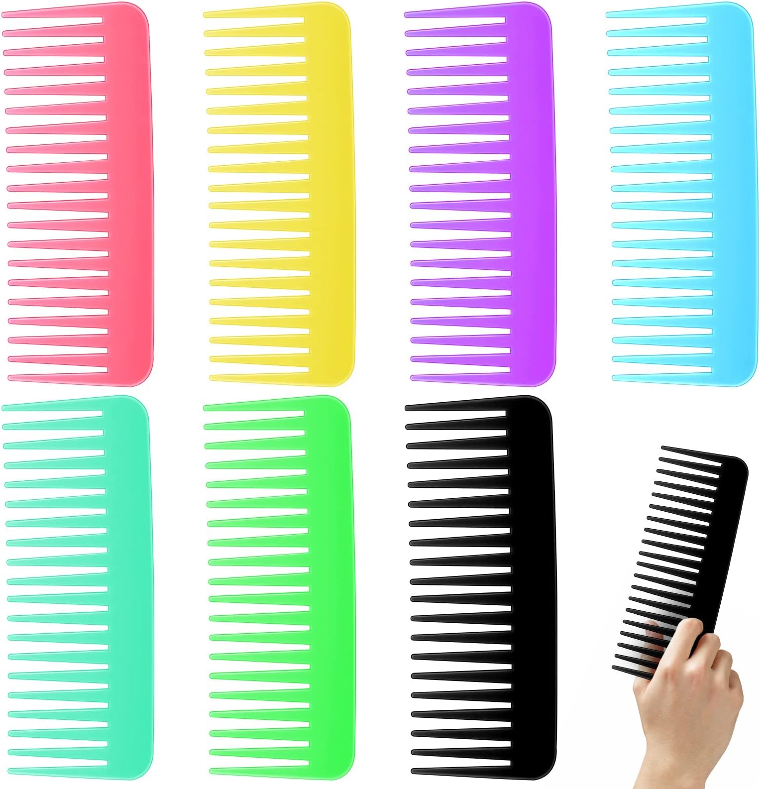 Amazon.com : Vesici 100 Pcs Wide Tooth Comb Bulk 6.1 Inch Large No ...