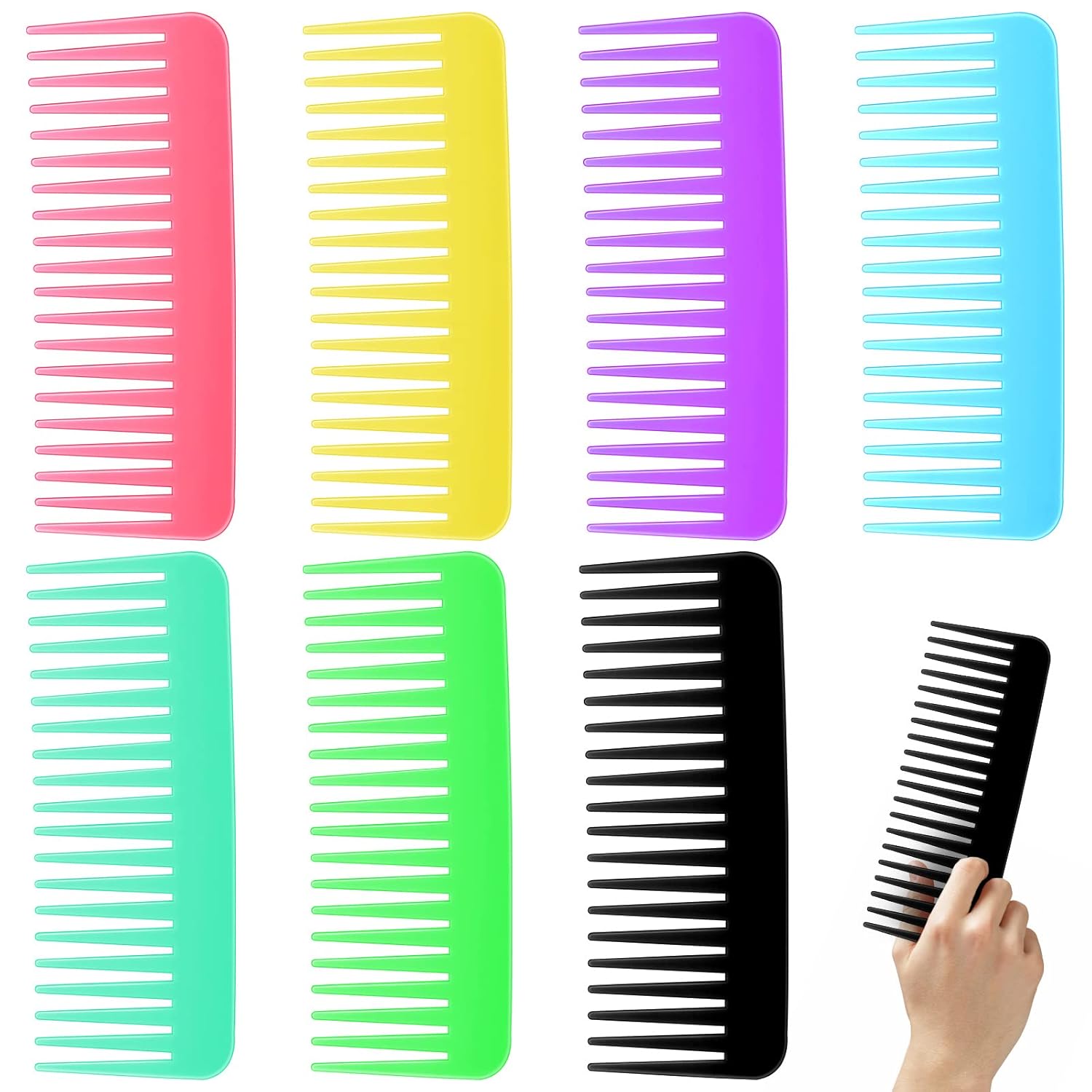 Amazon.com : Vesici 100 Pcs Wide Tooth Comb Bulk 6.1 Inch Large No ...