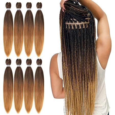 Amazon.com : Pre Stretched Braiding Hair 26 Inch 8 Packs Professional ...
