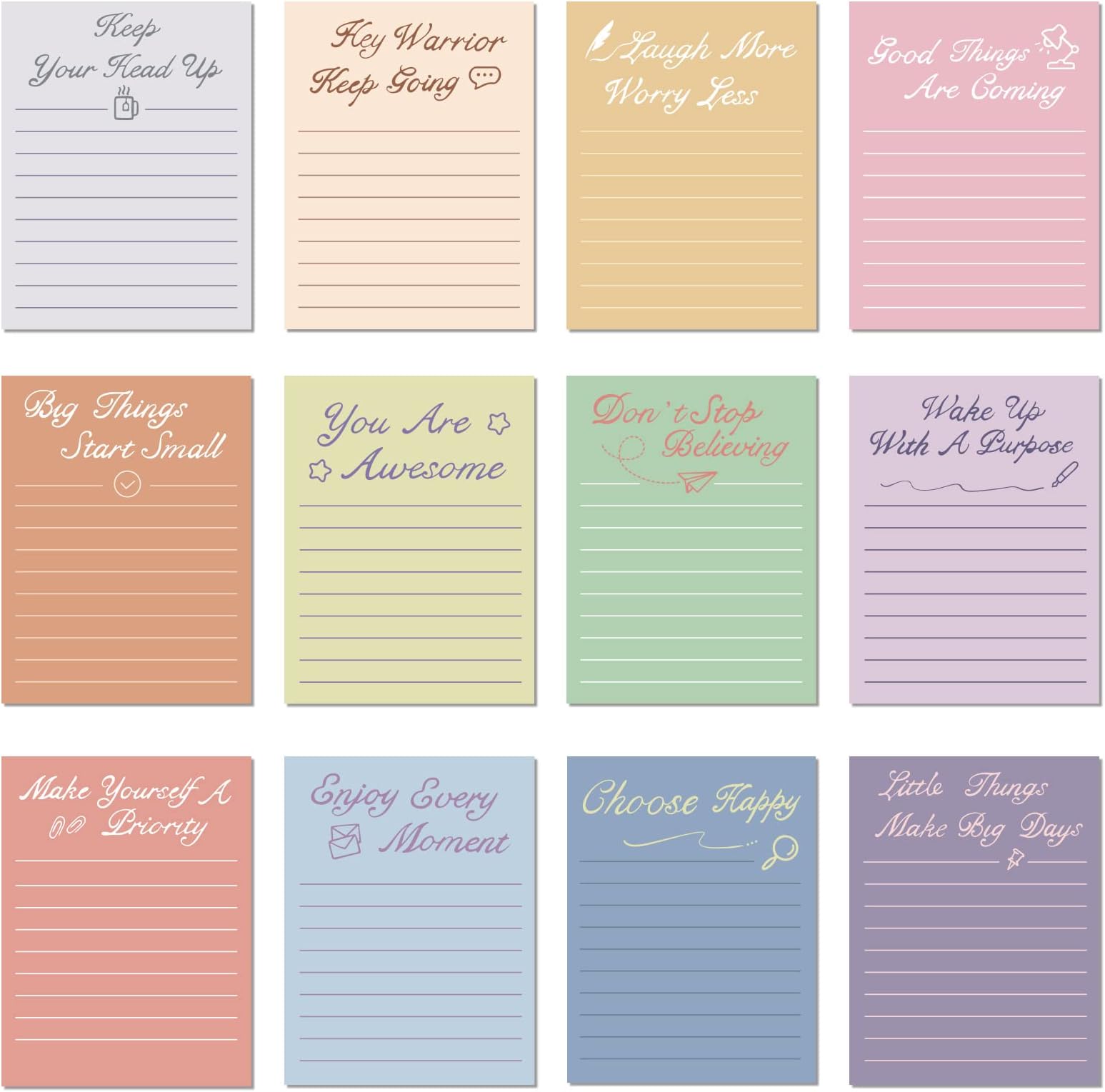 Amazon.com : 12 Pieces Inspirational Funny Sticky Notes for Women ...