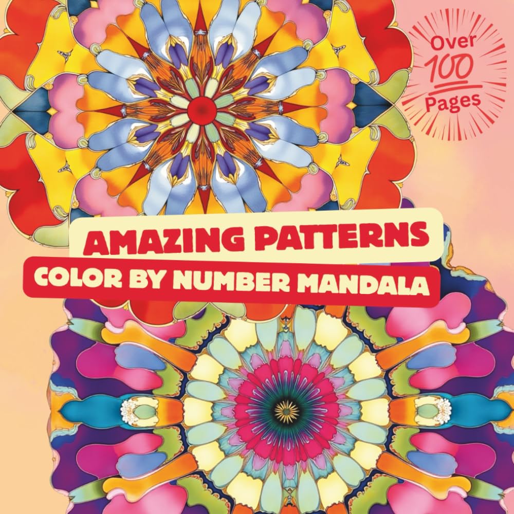 Amazon.com: Amazing Patterns. Color by Number Mandala: Stress Relief ...