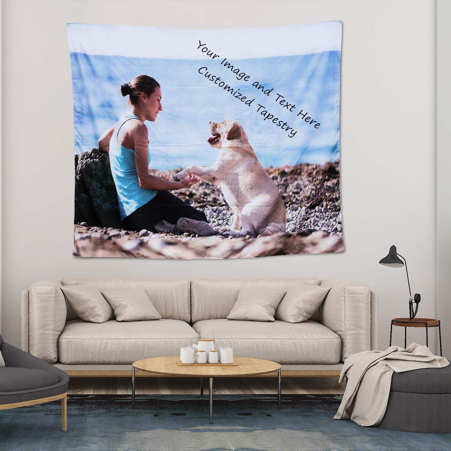 Buy Personalized Image Tapestry Wall Customize Your Picture and Text ...