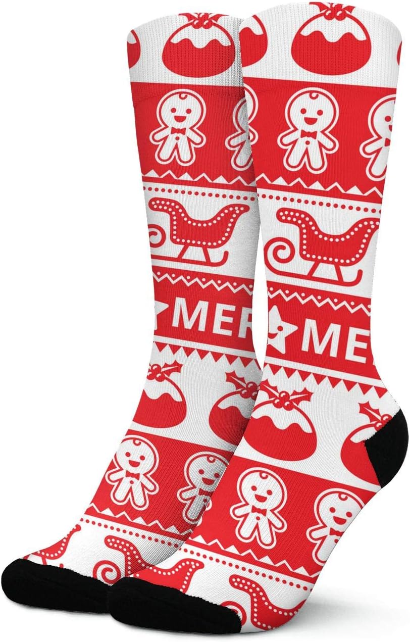 Althetic Cute Merry Christmas Compression Socks Circulation Stockings ...