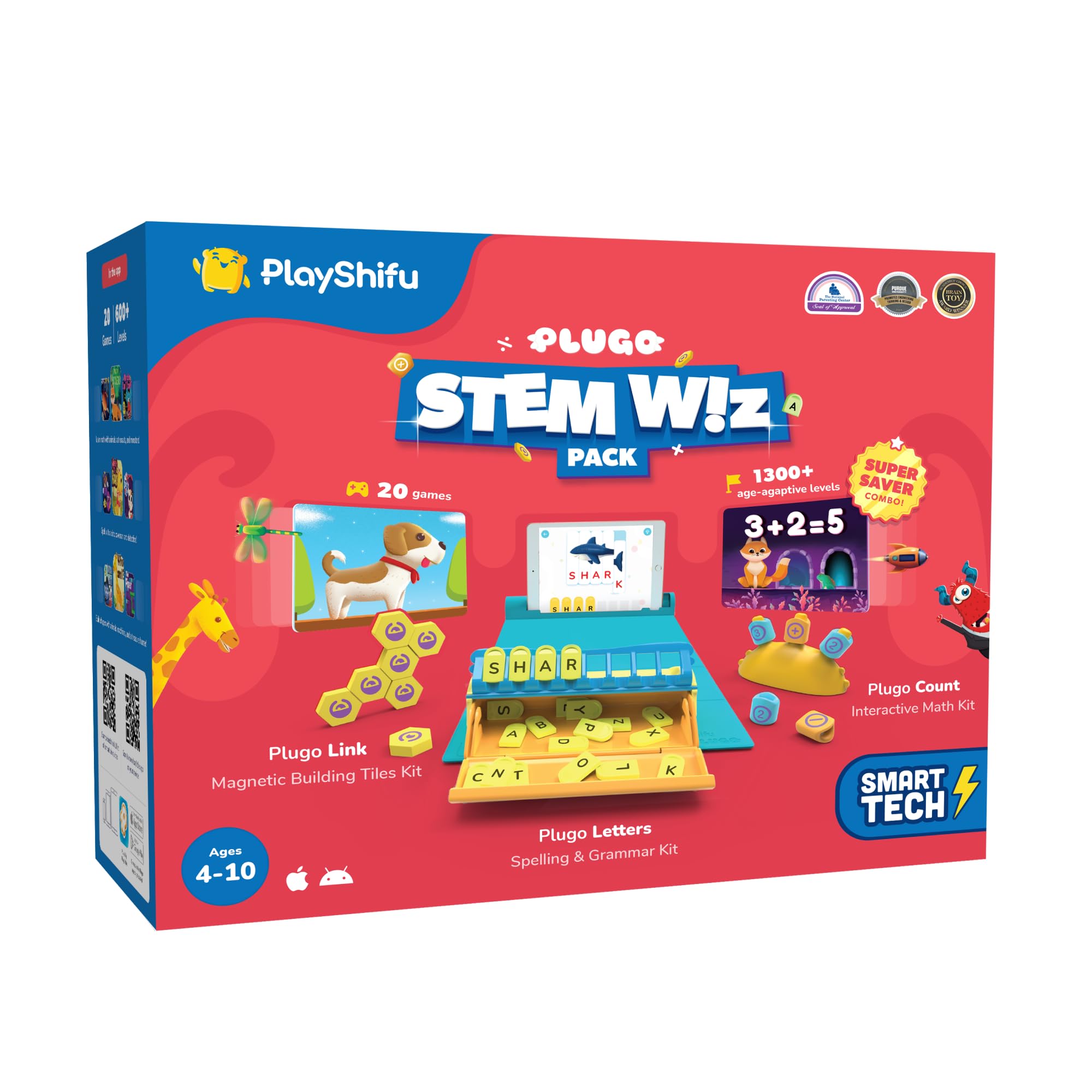 Plugo STEM Pack by PlayShifu - Count, Letters & Link (3in1) | Math ...