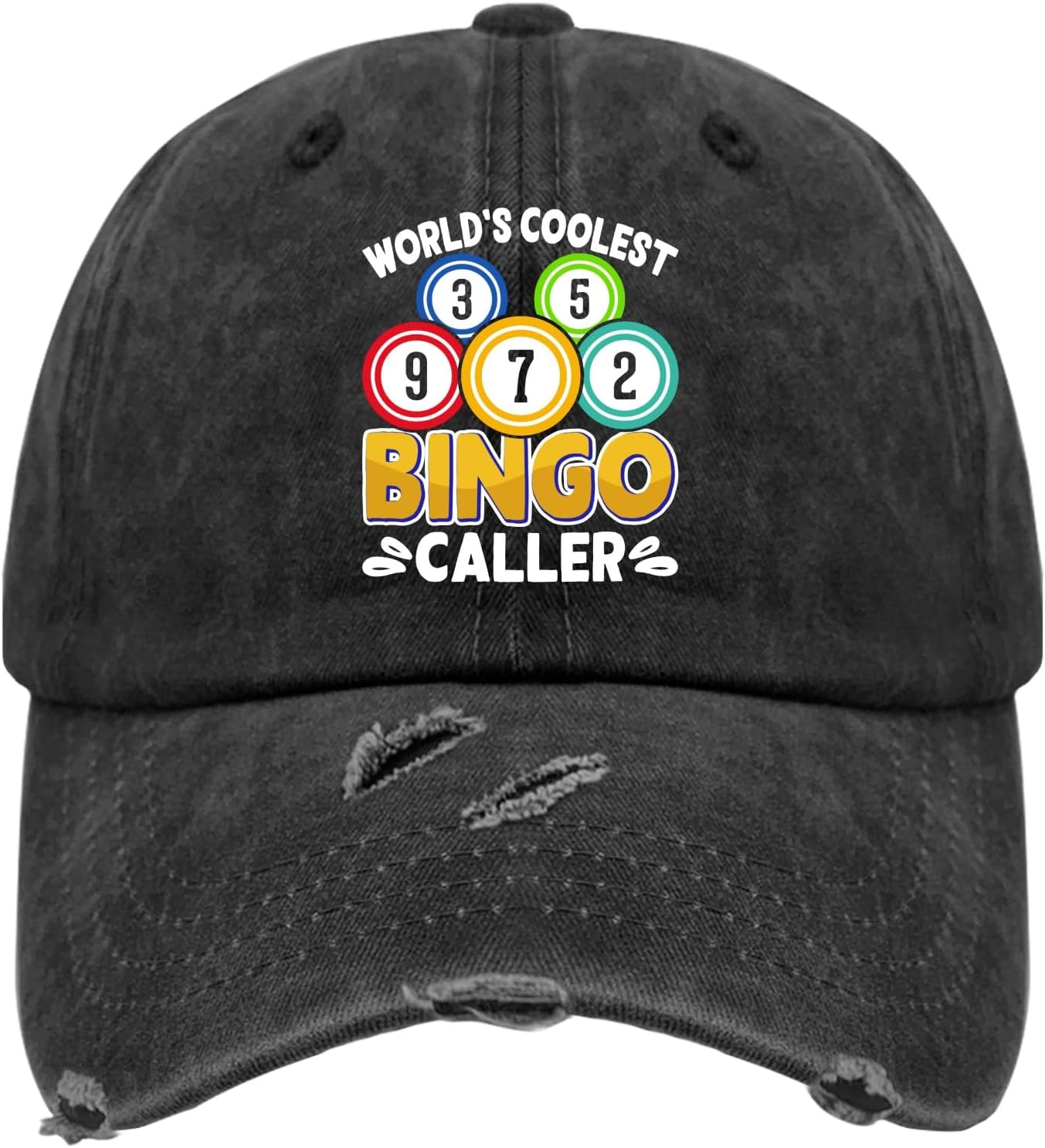World's Coolest Bingo Caller Hat for Men Washed Distressed Baseball Cap ...